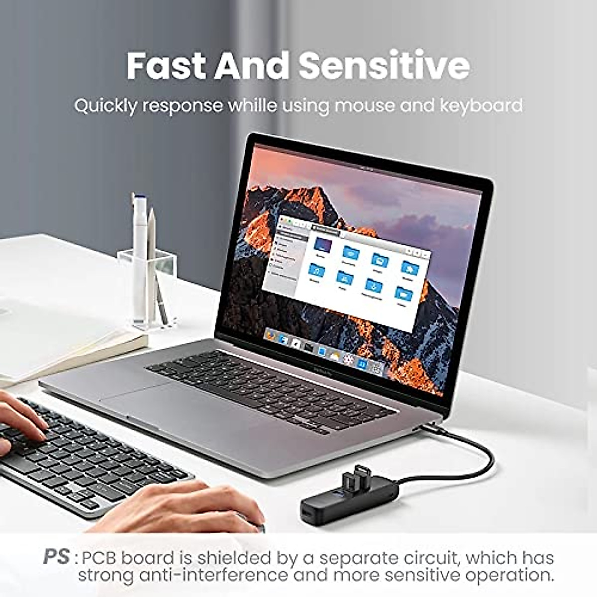 GPPZM USB HUB 3.0 Mini 4 Port USB 3.0 Splitter Micro USB Hub AdapterFour-in-one Docking Station Laptop