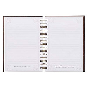 Christian Art Gifts Journal w/Scripture Man of God 1 Timothy 6:11 Bible Verse Names of God Brown 192 Ruled Pages, Large Hardcover Notebook, Wire Bound