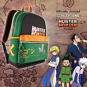 Concept One Hunter x Hunter 13 Inch Sleeve Laptop Backpack, Padded Computer Bag for Commute or Travel, Green