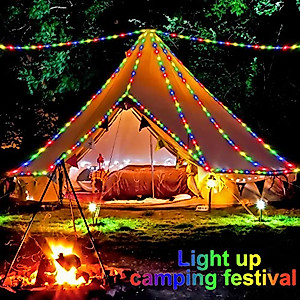 QITONG 2 Pack Upgraded PVC Solar Fairy Lights, Each 33ft 100 LED Multicolor Solar String Lights Outdoor Waterproof, 8 Modes Solar Christmas Twinkle Lights