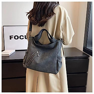 Retro frosted bag for women's large capacity versatile crossbody bag with texture, portable commuting tote bag