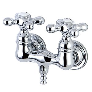 Kingston Brass CC38T1 Vintage Leg Tub Filler, Metal Cross Handle, Polished Chrome,3-3/8-Inch Center