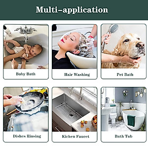 Tub faucet spayer attachment,Bathtub Shower Head Sink-Faucet with 5 Adapters, 79" Hose for Pet Dog Rinse, Baby Bath & Hair washing, ON/OFF Extension for Tub Faucet, Utility Sink, Garden,Bathroom