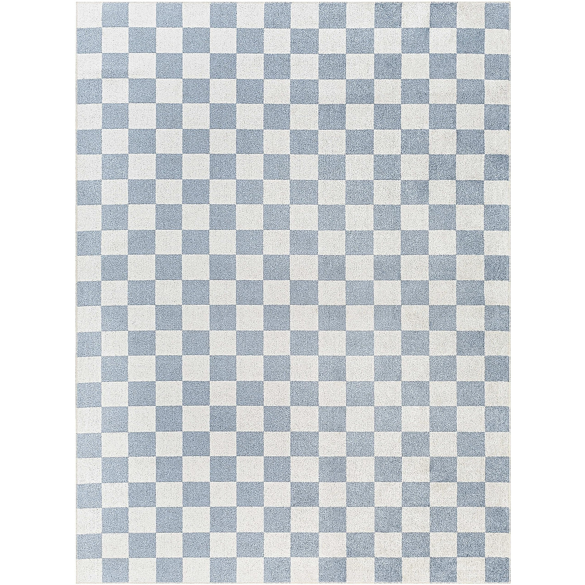 Mark&Day Washable Rugs, 2x3 Shaquina Modern Pale Blue Checkered Rug, Blue Ivory Carpet for Living Room, Bedroom or Kitchen (2' x 3', Machine Washable)