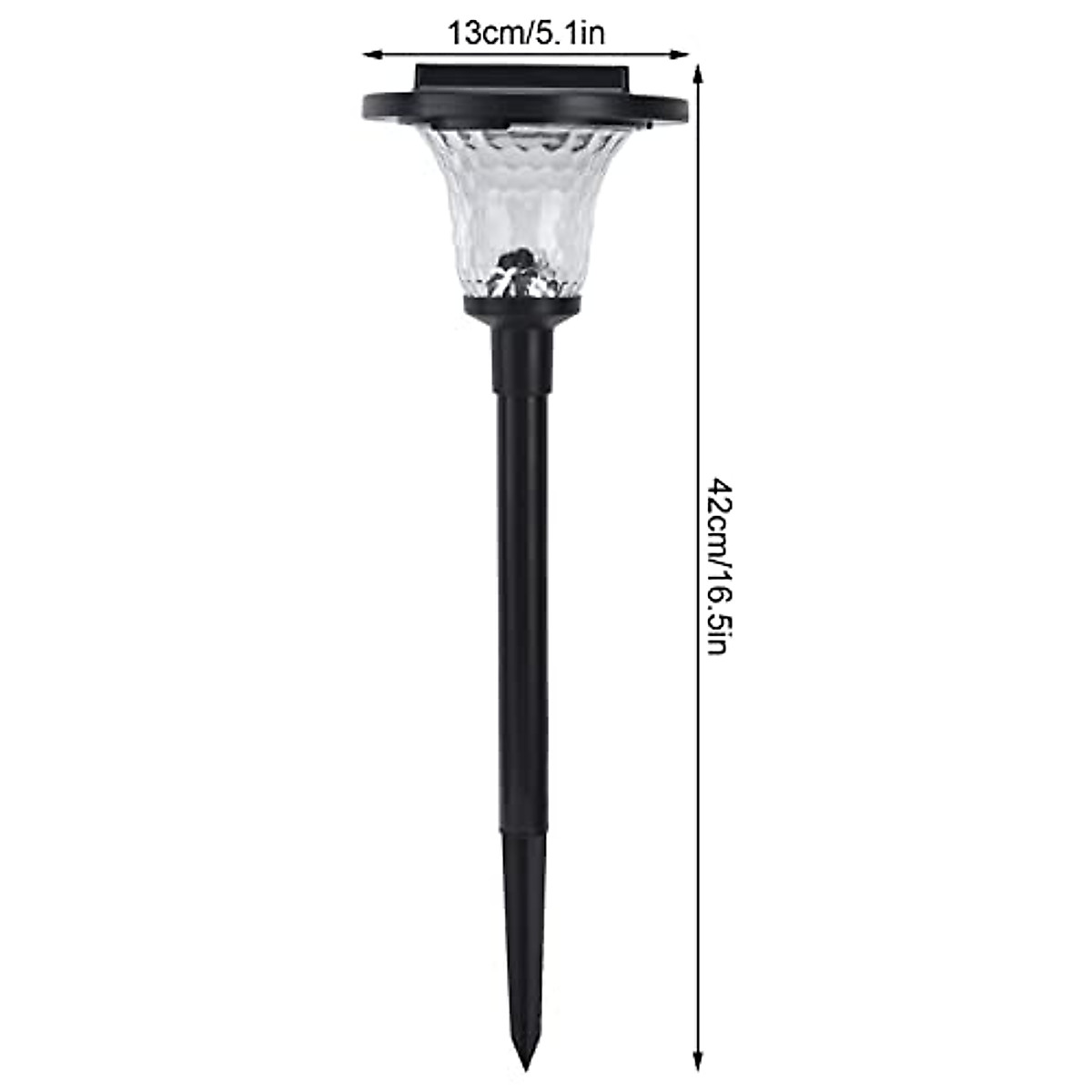 Pathway Lamp, IP65 Waterproof Dual Modes Solar Lawn Light Convenient Efficient Ground Stake Glass for Sidewalk