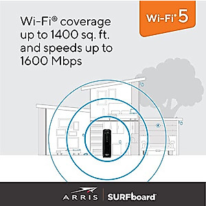 ARRIS Surfboard SBG10-RB DOCSIS 3.0 Cable Modem & AC1600 Dual Band Wi-Fi Router, Approved for Cox, Spectrum, Xfinity & Others (RENEWED)