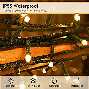 ROYAMY Outdoor Christmas String Lights 300 LED 105ft, IP55 Waterproof UL Certificated Suitable Outdoor Indoor Fairy Lights Halloween Garden Patio Wedding Trees Parties Decoration Warm White