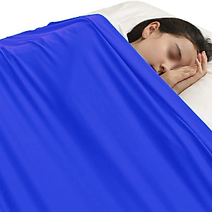 KAWAAI Sensory Compression Bed Sheet Deep Relaxing Feeling Helps with SPD, Anxiety, ADHD, Autism Breathable, Cool and Comfortable Sleeping Bedding (Color : Blue, Size : Toddler Size 69x132cm)
