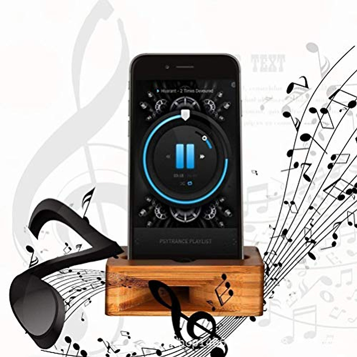 SAFIGLE Cell Phone Stand with Speaker Sound Amplifier Upgrade Wood Phone Stand Novelty Cell Phone Holder for Desk Portable Phone Holder, 5.5 in Cell Phone Holder for Home Office