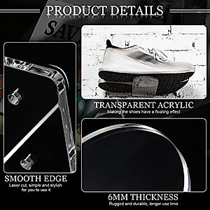 6 Pieces Floating Shoe Display Set Clear Shoe Wall Shelf Acrylic Floating Shoe Shelves Sneaker Wall Shelves Wall Mounted Shoe Shelves Levitating Shoe Rack to Display Sneaker Collection for Room Decor