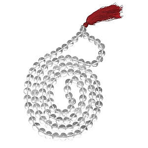 RUDRADIVINE Premium Quality Sphatik mala certified for wearing jaap/Spark in the Dark/Specially For Wearing in Neck/Holding 100% Original (Astrology) / For Men/Women/Boys/Girls