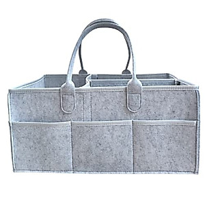 TUZKO Large Baby Diaper Caddy Organizer, Boys Girls Nursery Storage Bin - Portable Tote Bag - Baby Changing Basket with Removable Compartments, for Newborn Nursery Decor, Baby Shower List, (20220802)