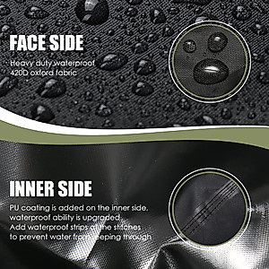 COOSOO Curved Sofa Cover Outdoor Patio Furniture Cover Couch Sectional Protector Waterproof Half Moon Sofa Set Cover with Windproof Elastic Cord for Garden Lawn Indoor All Weather Protection