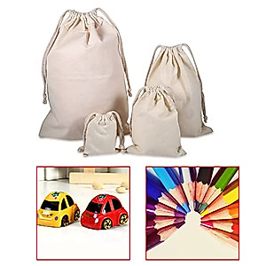 Cotton Drawstring Bags, 11.8 x 15.7 inch Natural Cotton Bags Large Laundry Bag Household Reusable Canvas Storage Bag Travel Stuff Jewelry Pouch