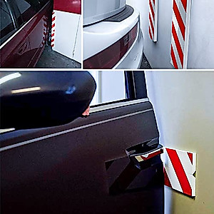 Garage Smith GWP05 Garage Wall Protector Foam Wall Corner Guard for Parking Garages - Reflective Wall Edge Protector - Wall Corner Edge and Bumpers Guards (2-Pack(White Red))