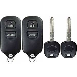 KeylessOption 4 Item Bundle 2 Key Fobs Keyless Entry Remotes for HYQ12BBX Plus 2 Uncut Ignition Keys