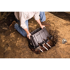 Rain Bird VBREC12 Rectangular Sprinkler Valve Box, Black with Green Lid, 12" High