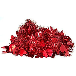 Valentines Day Garland Heart Tinsel, Pack of 3, 36 Feet Total