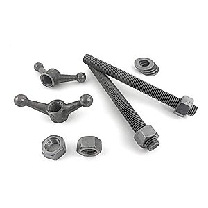 Moxon Vise Hardware Kit with 2 each 8 Inch x 3/4-10 Threaded Rods, 2 each 4-1/2 Inch Cast Knobs and 4 each 3/4 inch Nuts and Washers