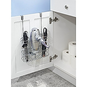iDesign Classico Over-the-Cabinet Hair Styling Tool Holder - 10.65" x 5" x 10", Chrome