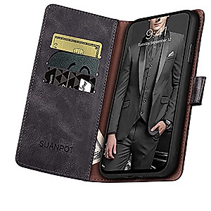 SUANPOT for Samsung Galaxy A71 5G (Non 4G Version) Leather Wallet case with RFID Credit Card Holder Flip Folio Book Phone case Cover for Samsung A71 case Wallet for Men Women Shockproof Black