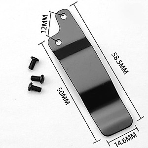 BRASSU Stainless Steel Pocket Clip Knife DIY Parts Knife Holder (Size : Yellow)
