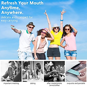 RIILPIIK Electronic Breath Freshener Spray New Generation Nano-Level Atomization Mouth Mist Spray FDA Safe Rechargeable Portable Easy to Use Naturally Formulated Scent Beads Bad Breath Saver