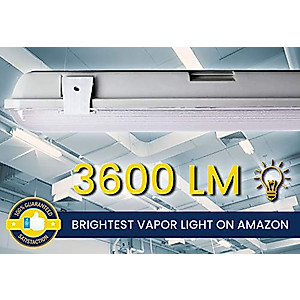 Orilis 2 Ft 36W Commercial Indoor/Outdoor Integrated Vapor Tight Waterproof Water Resistant Anti-Fogging LED Fixture - 4500K - 3,600 Lumens