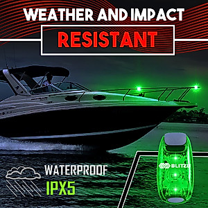 BLITZU Kayak Strobe Light for Walking at Night Wrist Light Stroller Light Lights Running at Night Shoe Lights for Running at Night Light for Running at Night Backpack Reflector Dog Harness Light Green