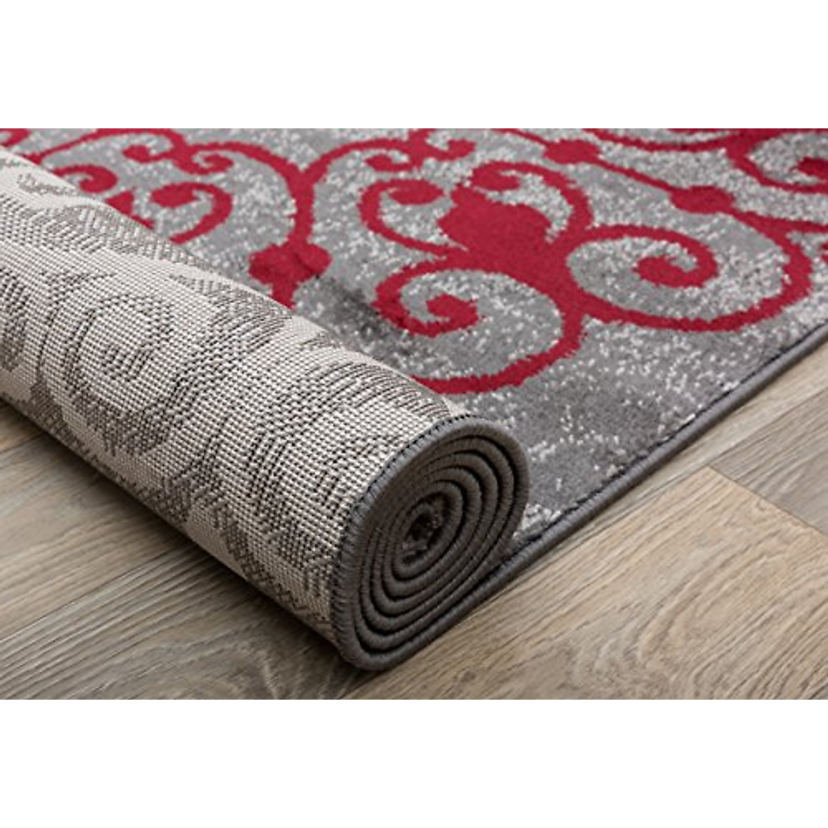 Contemporary Modern Floral Indoor Soft Runner Area Rug 2' x 7'2" Red