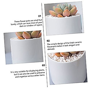 HANABASS 2pcs Bonsai Succulent for Ceramic Mini Outdoor Pottery Cute Pot Ceramics Container Home Plant Center Arrangement Desktop Garden White Round Flowerpots Indoor Cactus Nursery