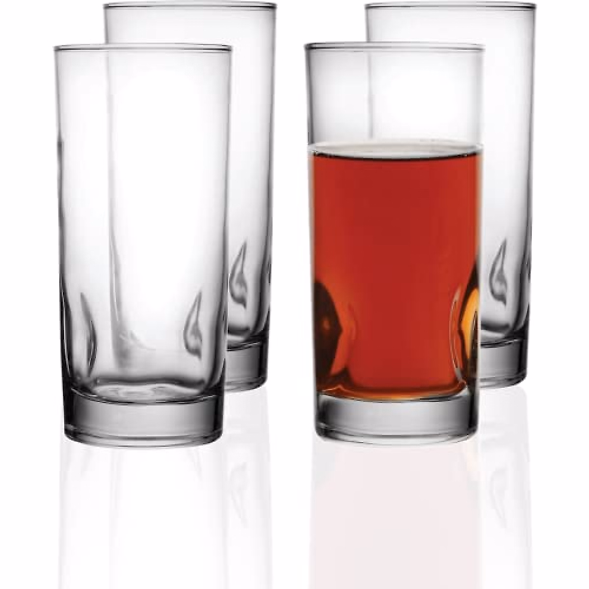 Circleware Simply Everyday, Bentley Set of 4 Heavy Base Highball Drinking Glasses, Beverage Kitchen Glassware for Water, Juice, Ice Tea, Beer, Wine & Bar Liquor Dining Decor Gifts, 15.75oz, Clear