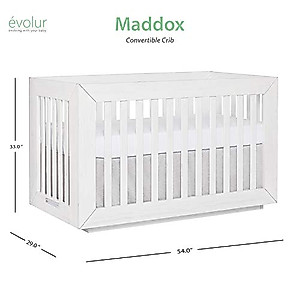 Dream On Me Evolur Maddox Modern Crib, Weathered White