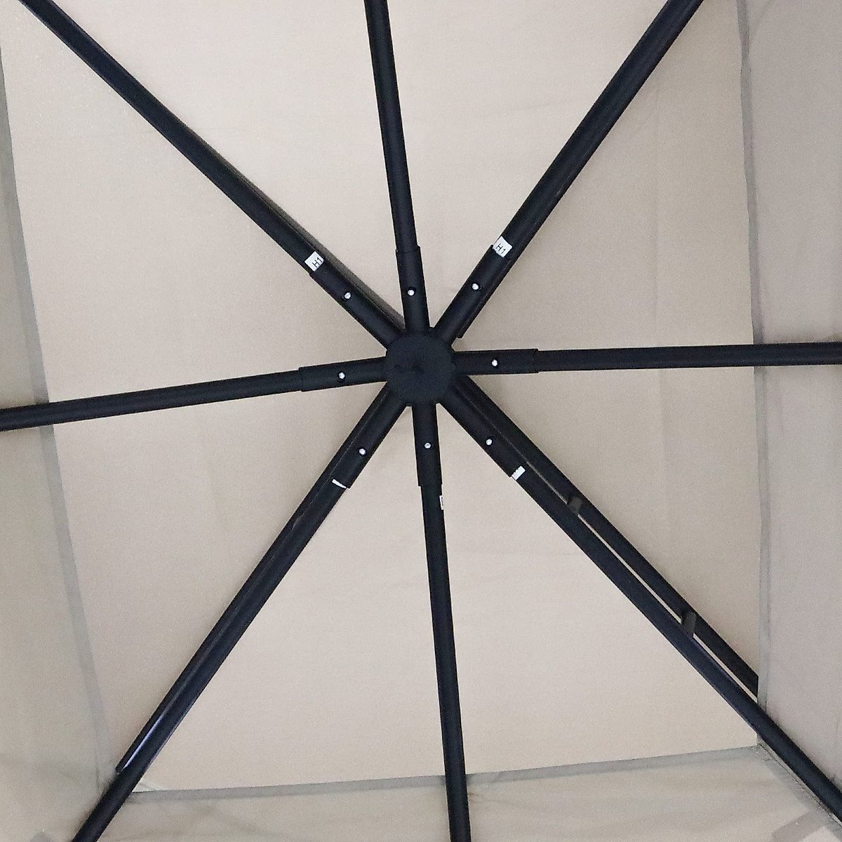 Joyside Outdoor Metal Gazebo, 10"x12" Patio Gazebo Double Vent Canopy Gazebo with Mesh Sidewalls, Gazebo Tent with Metal Frame Easy to Set Up for Patio Lawn and Backyard, Beige Top