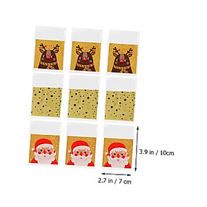 Cabilock 400pcs Baking Plastic Self-adhesive Bag Self Adhesive Biscuit Bag Christmas Treat Bags Cookie Gift Bags Plastic Packaging Bags Bake Bag Candy Bag Cookie Bag Elder or Baking Bag Red