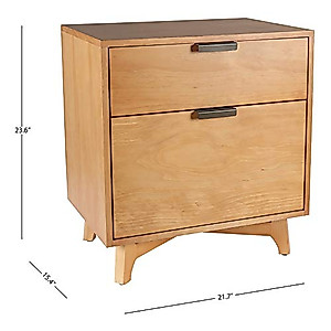 Amazon Brand – Stone & Beam Mid-Century 2-Drawer Cabinet, 21.7"W, Pine Finish