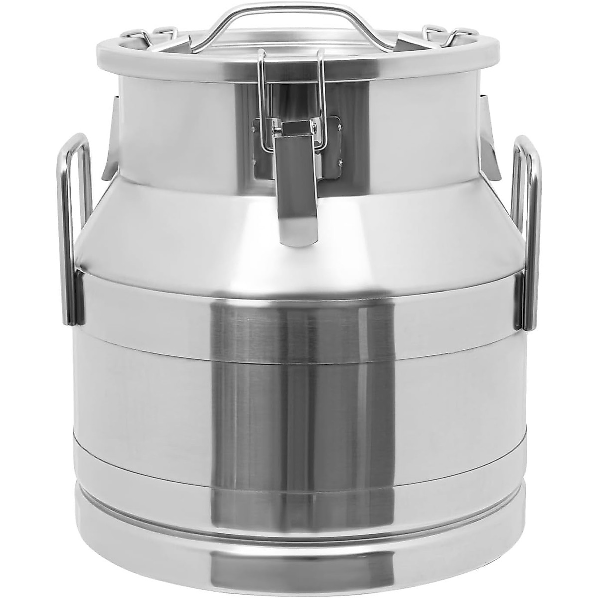 Stainless Steel Milk Can With Spigot, 5.28 Gallon Tabletop Milk Jug With Sealed Lid, Round Beverage Drink Dispenser For Grain Canisters Container
