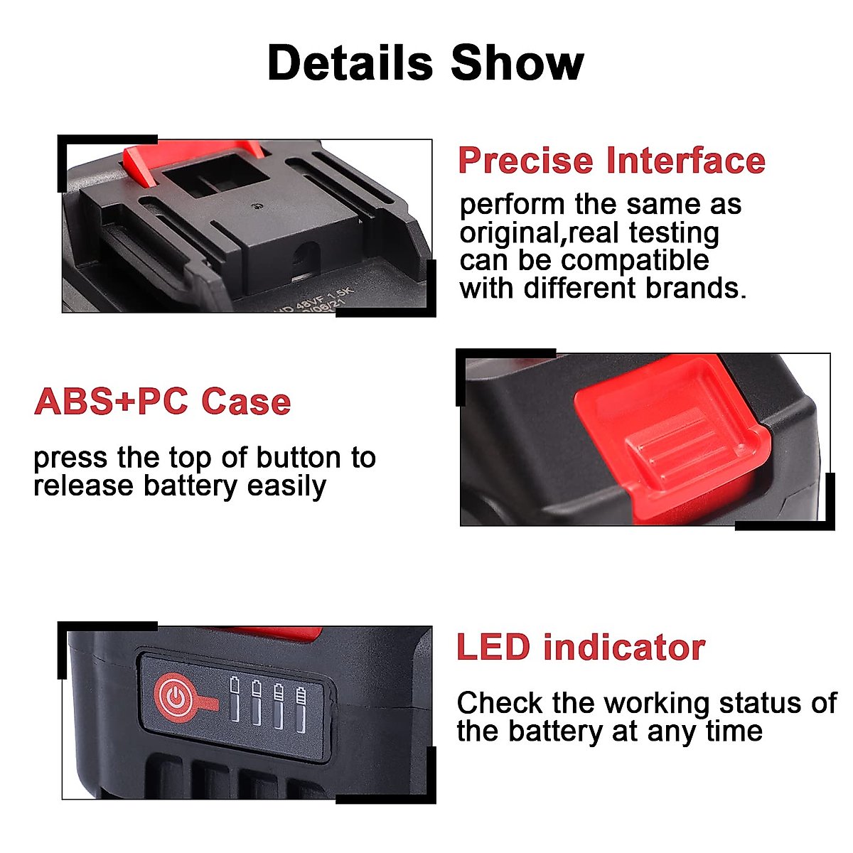 SHINTYOOL 21V Lithium Battery with Electric Quantity Display, 4.0 Ah Battery with Charger Adapter Led Indicator Compatible with Leaf Blower and Mini Saw