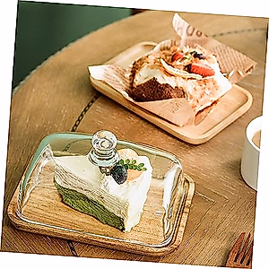 YARNOW 1 Set Dessert Cake Pan Bakery Stand Holder Fruit Platter Server Rustic Cupcake Stand Cake Serving Platter Steak Display Stands Wood charcuterie Board Dish Bamboo Bell Shaped