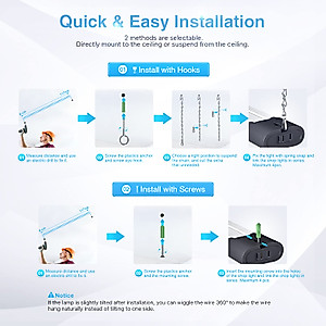 Ensenior 6 Pack Linkable Led Shop Light 4ft for Garage, 4400 High Lumens, 36W Equivalent 280W, 5000K Daylight, 48 Inch Utility Shop led Lights, Surface or Hanging Mount Fixtures, Black, ETL Certified