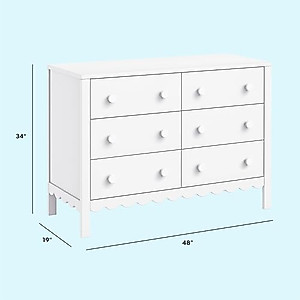 daVinci Sammy Scallop 6-Drawer Dresser in White