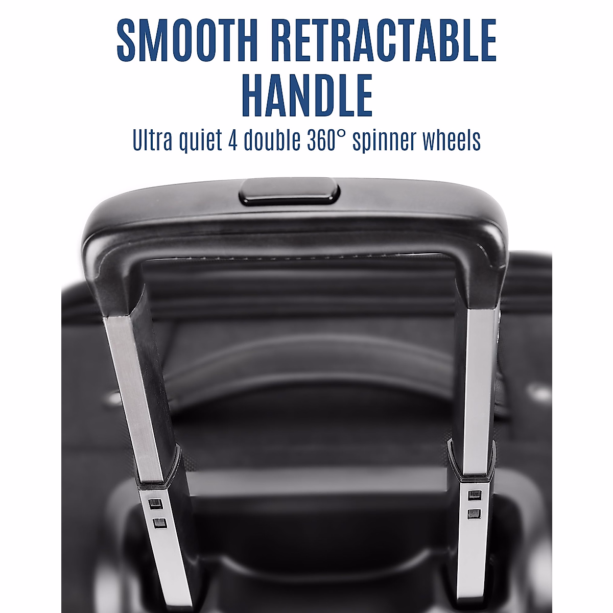 LIGHT FLIGHT 24 Inch Suitcase with Separate Compartment, Water-resistant Large Suitcase with Spinner Wheels, TSA Lock, Business Classic Travel Suitcase, Black