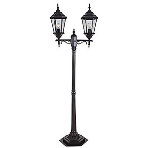 Kenroy Home 93434ORB Villa Lanterns, 2 Light Portable Post, Oil Rubbed Bronze