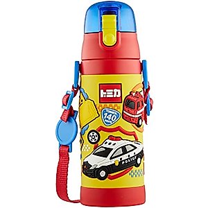 Skater SDPV5_484919 Children's Water Bottle, Direct Drinking, Stainless Steel, With Lock, 3D Print, 16.2 fl oz (480 ml), Tomica, Diameter 3.0 x Height 9.4 inches (76 x 238 mm), Kids Boys