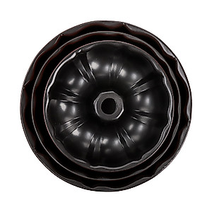 Tosnail Set of 3 Non-Stick Fluted Cake Pan, Tube Pan Round Cake Pan Steel Baking Pan Instant Pot Bakeware - 7", 8.5", 9.5", Red