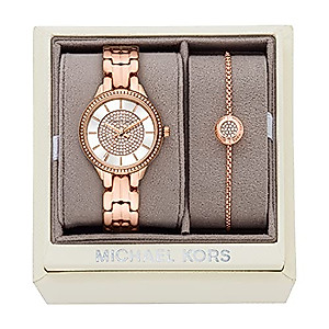 Michael Kors Women's Allie Quartz Watch with Stainless Steel Strap, Rose Gold, 12 (Model: MK1039)