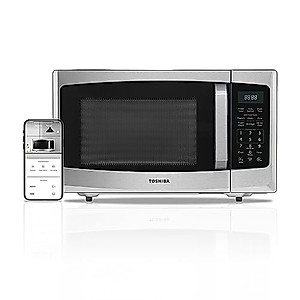 TOSHIBA ML-SEM23P(SS) Smart Countertop Microwave, Voice Control with Alexa, Free Recipes in APP, Kitchen Essentials, Mute Function & ECO Mode, 900W, 0.9 Cu Ft, With 10.6" Turntable, Stainless Steel