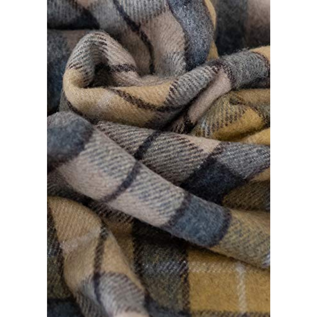 The Tartan Blanket Co. Recycled Wool Blanket Buchanan Natural Tartan (59" x 75")