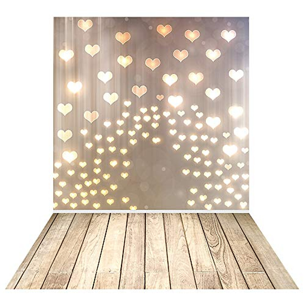 Allenjoy Valentine's Mother's Day Love Heart Rustic Wood Backdrop Photography Bridal Shower Birthday Wedding Party Wall Decor Banner Floor Kid Newborn Baby Photoshoot Background 5x7ft Photo Booth Prop