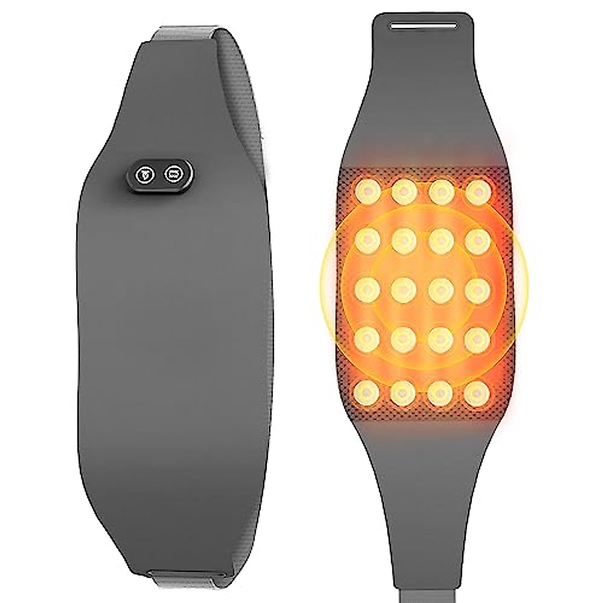 Natural Jade Menstrual Heating Pad, Portable Heating Pad for Period, Cramps, Belly, Waist, Electric Cordless Pad with Heating and Vibration Massage, Back Pain Relief, Gifts for Her or Him(Gray)